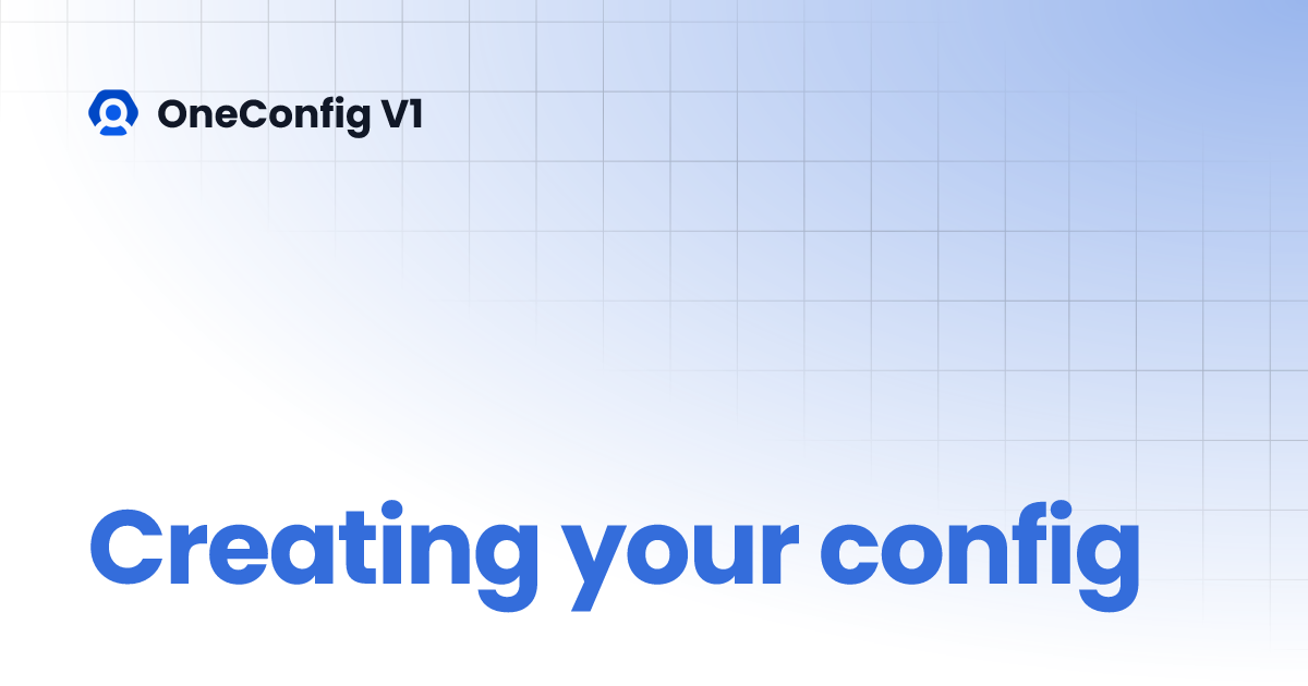 Creating your config | OneConfig V1